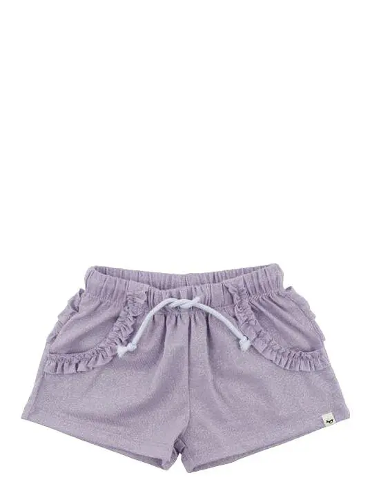 OH BABY! Lottie Sparkle Ruffle Pocket Shorts - Lavender