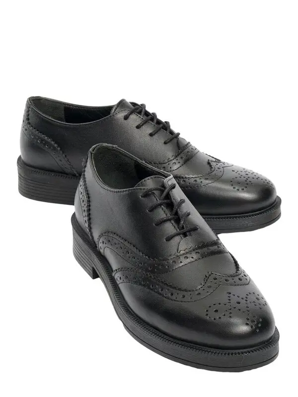 FOREVER & ALWAYS SHOES Avra Leather Oxford - Black Leather