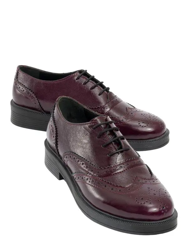 FOREVER & ALWAYS SHOES Avra Leather Oxford - Burgundy Patent Leather