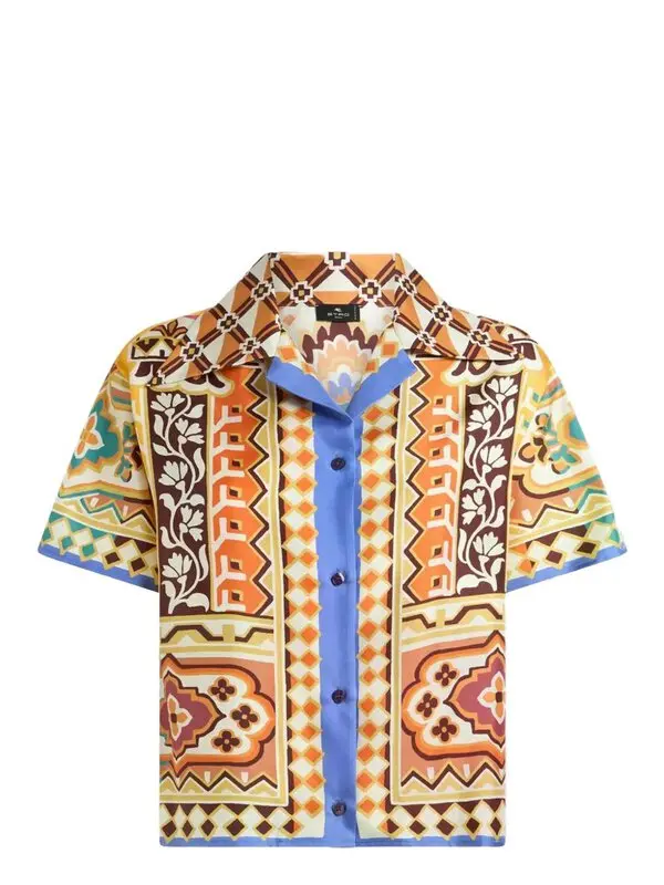 Etro Floral-print Silk Shirt - Neutrals