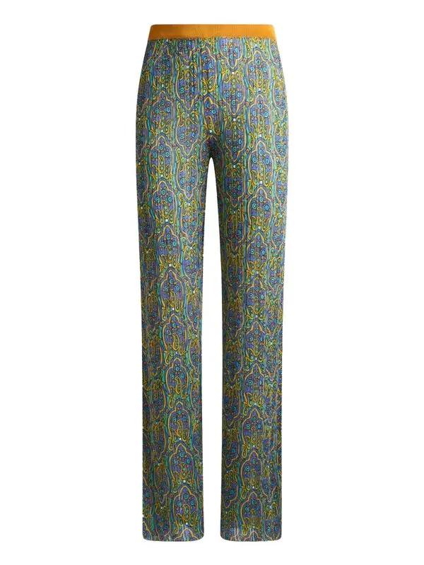 Etro Printed Knitted Trousers - Blue