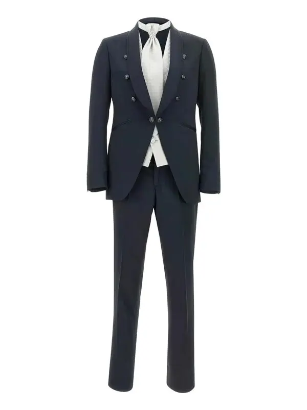 CARLO PIGNATELLI Three-piece Shawl-lapels Suit - Blue
