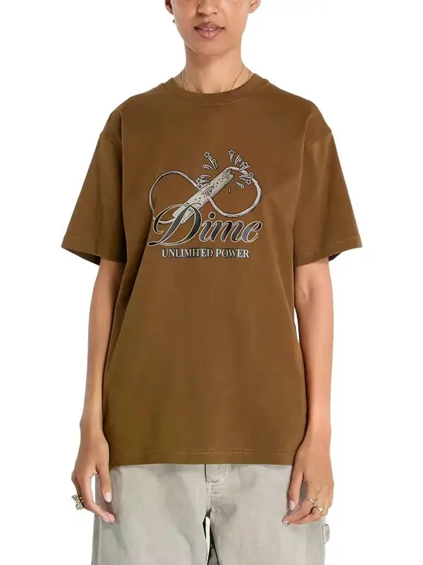 DIME Cursive Power T-shirt - Brown
