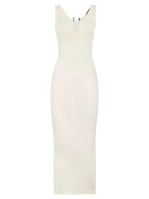 Philipp Plein Monogram Midi Dress - White