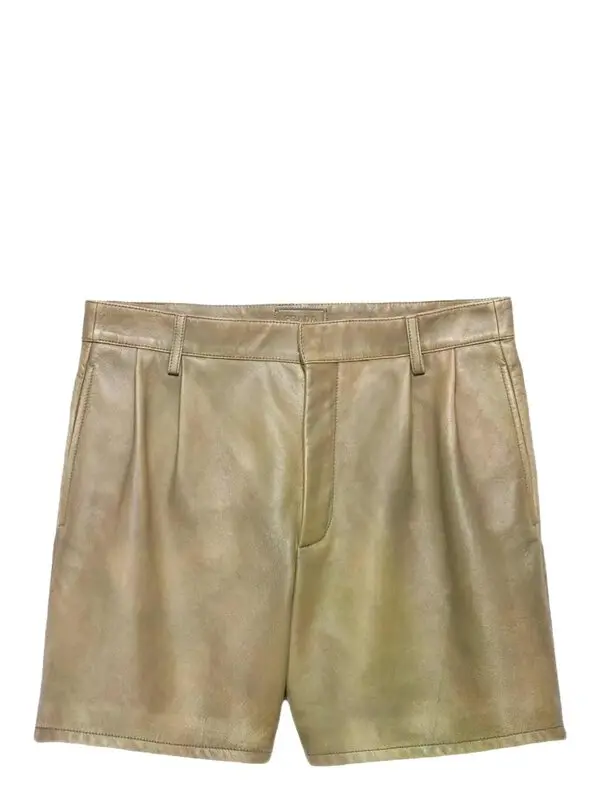 Prada Leather Shorts - Neutrals