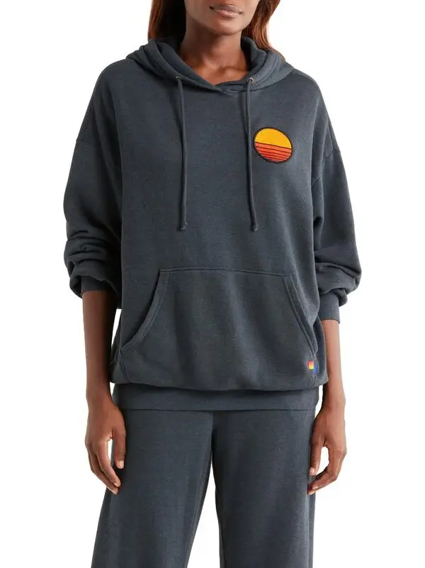 Aviator Nation Sunset Patch Hoodie - Charcoal