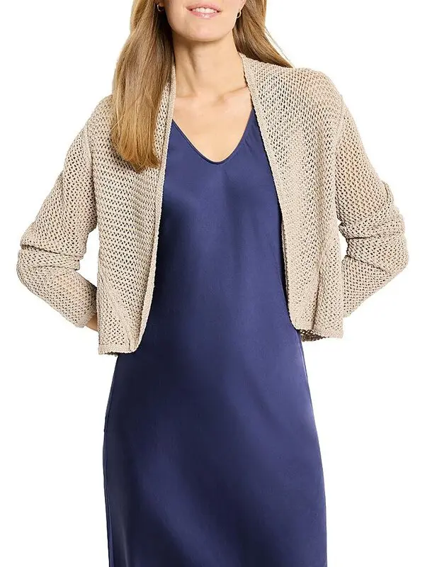 NIC+ZOE Mesh Cocoon Cardigan - Chamois