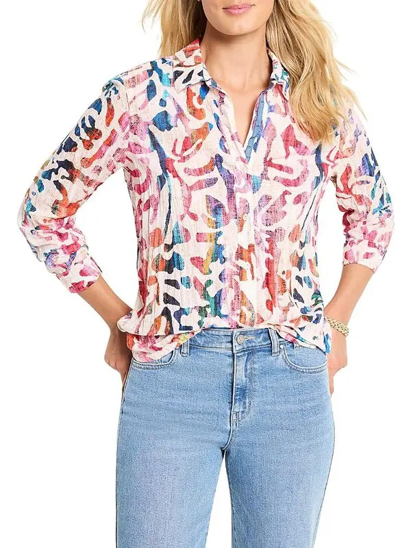 NIC+ZOE Color Wash Shirt - Pink Multi