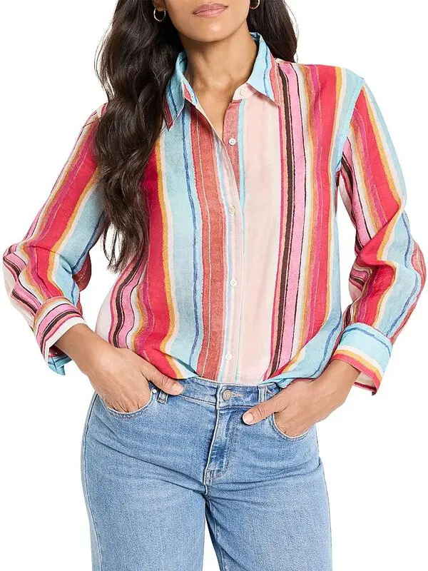 NIC+ZOE Horizon Breeze Shirt - Pink Multi