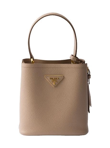 Prada Panier Small Saffiano Leather Bag - Powder
