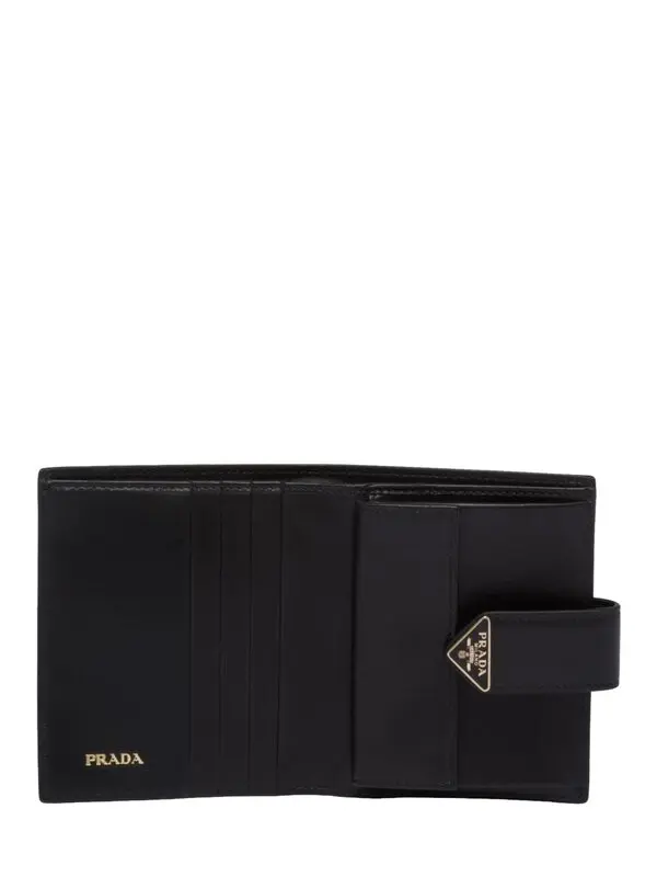 Prada Saffiano And Smooth Leather Wallet - Black