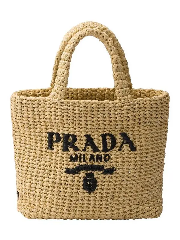 Prada Small Crochet Tote Bag - Neutral