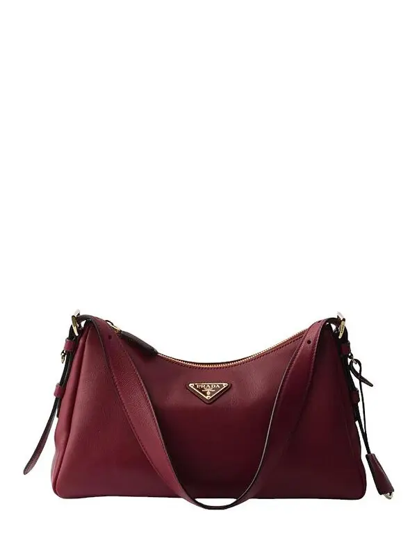 Prada Aimee Medium Leather Shoulder Bag - Red