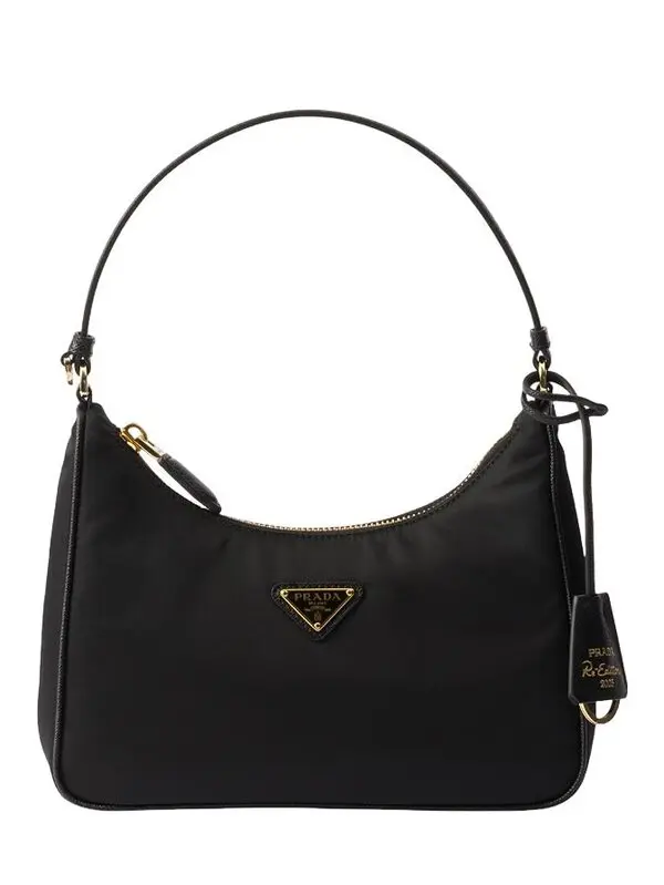 Prada Re-edition 2005 Re-nylon And Saffiano Mini Bag - Black/gold