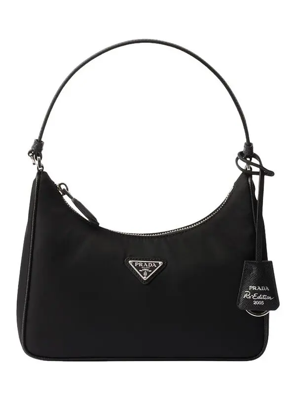 Prada Re-edition 2005 Re-nylon And Saffiano Mini Bag - Black/silver