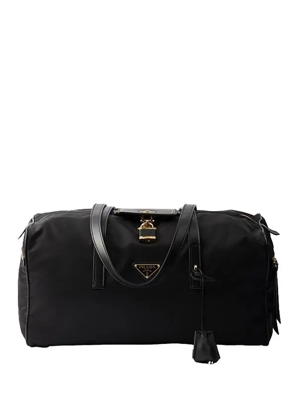Prada Large Re-nylon Top-handle Bag With Padlock - Black