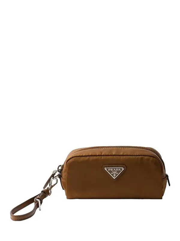 Prada Mini Re-nylon Pouch - Brown