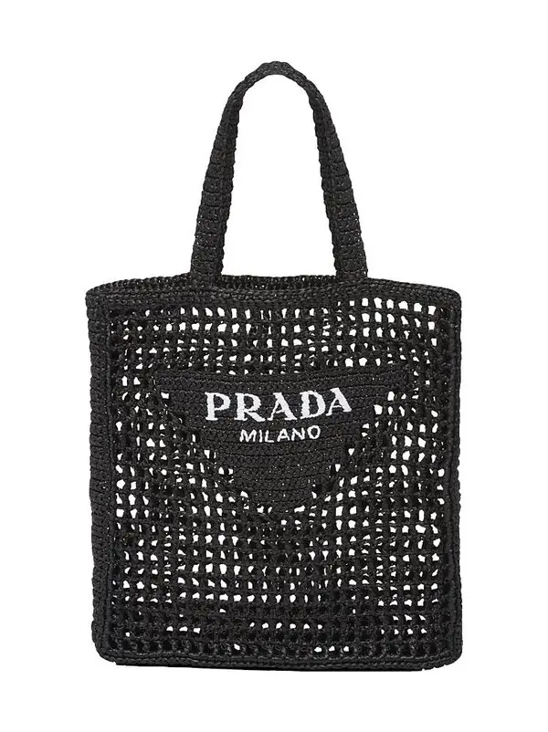 Prada Crochet Tote Bag - Black