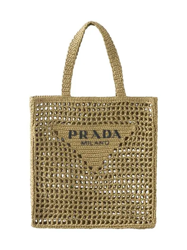 Prada Crochet Tote Bag - Olive Green