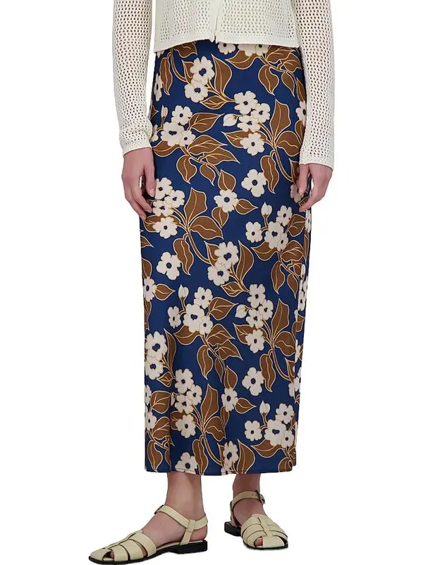 POINT Satin Slip Skirt - Tropical Floral