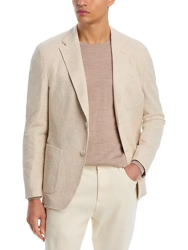 BOSS Camel Heston Slim Fit Blazer - Open White