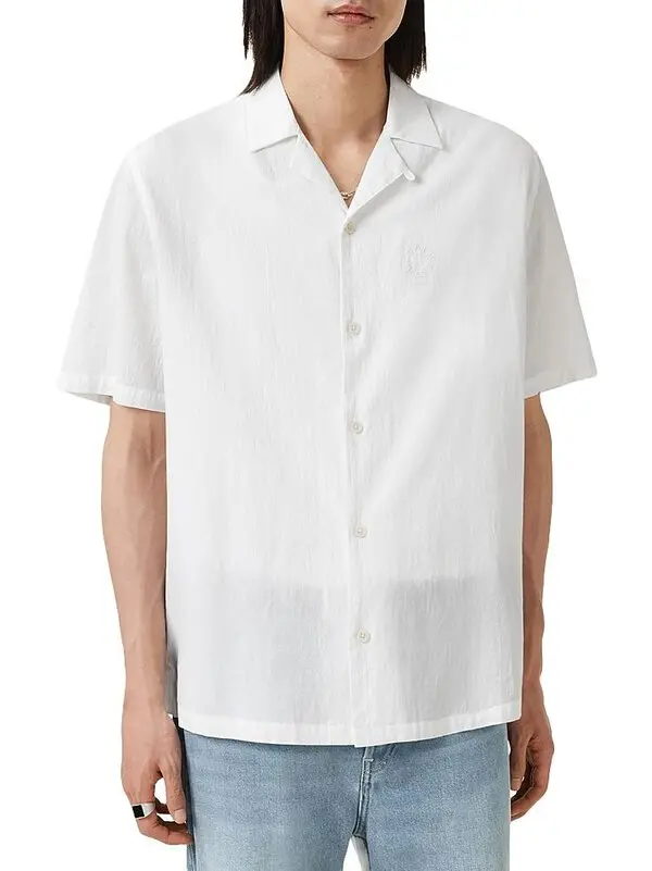 ALLSAINTS Haven Relaxed Fit Camp Shirt - White