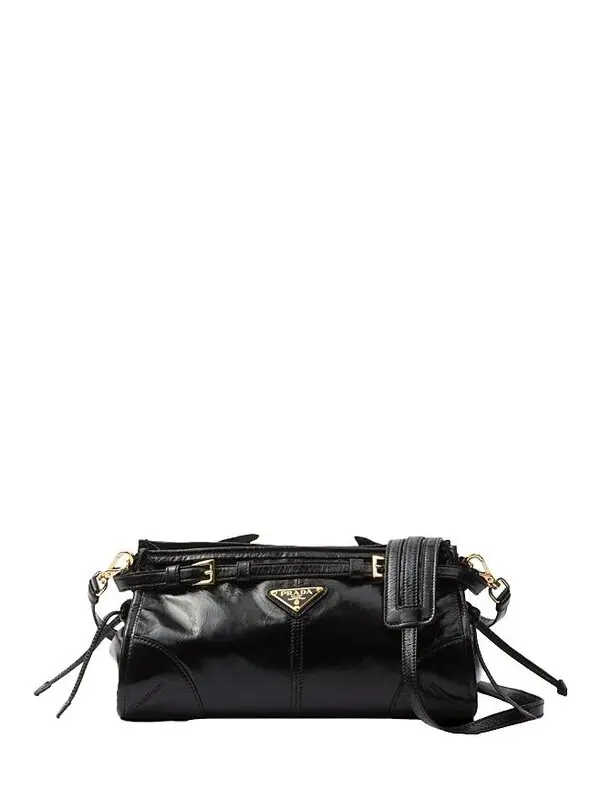 Prada Small Leather Shoulder Bag - Black