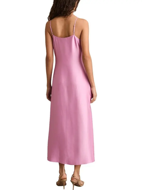 REISS Zoey Drape Slip Dress - Pink