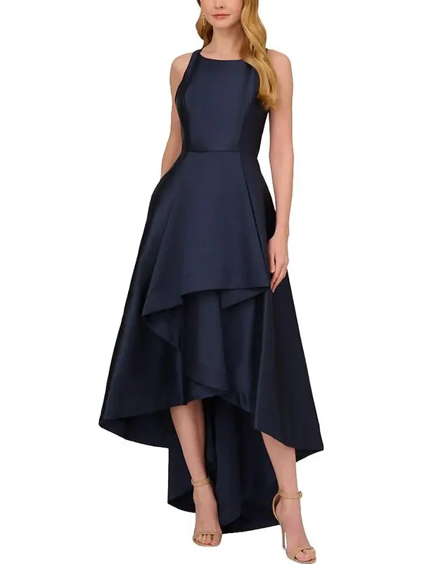 Adrianna Papell Mikado High-low Gown - Midnight