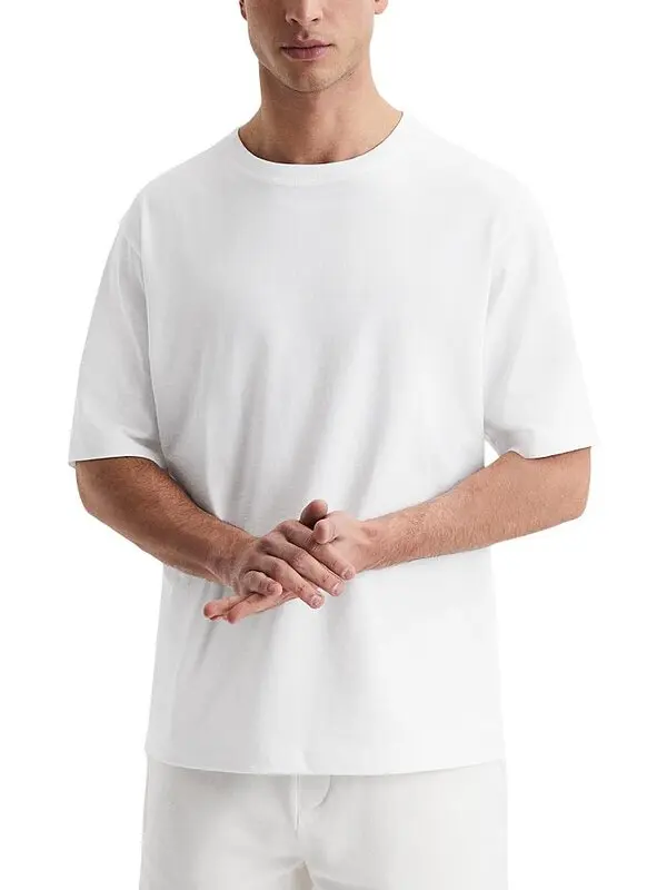 REISS Oversized Garment Dyed Tee - White