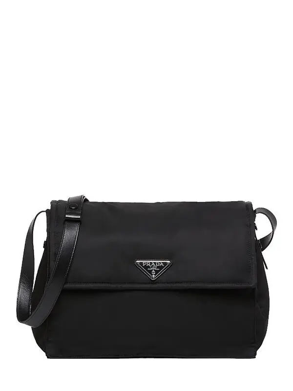Prada Traveller Large Padded Re-nylon Shoulder Bag - Black