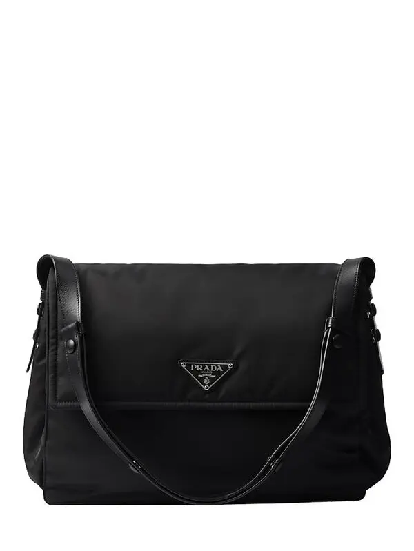 Prada Traveller Large Padded Re-nylon Shoulder Bag - Black