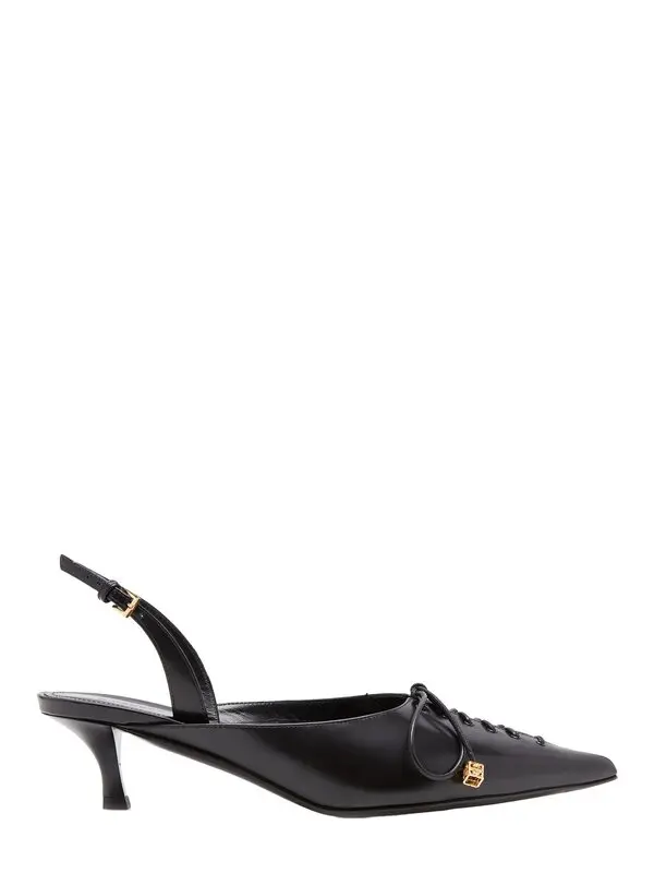 Givenchy Lace-up Leather Slingback Pumps - Black