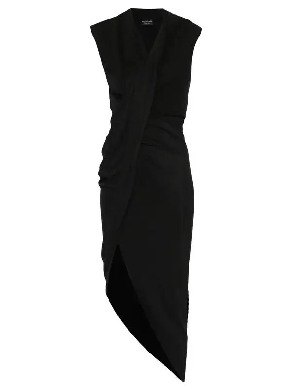 Balenciaga Draped Midi Dress - Black