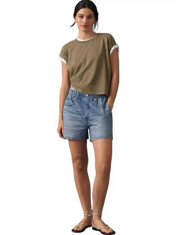 Rag & Bone Miramar Terry Denim-knit Walking Shorts - Morse