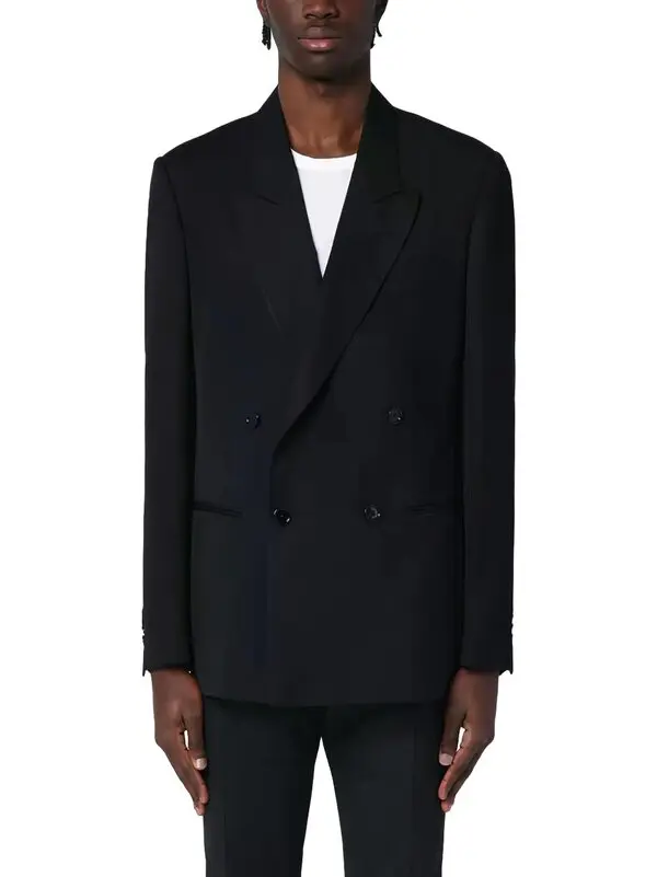 LARDINI Double-breasted Blazer - Black