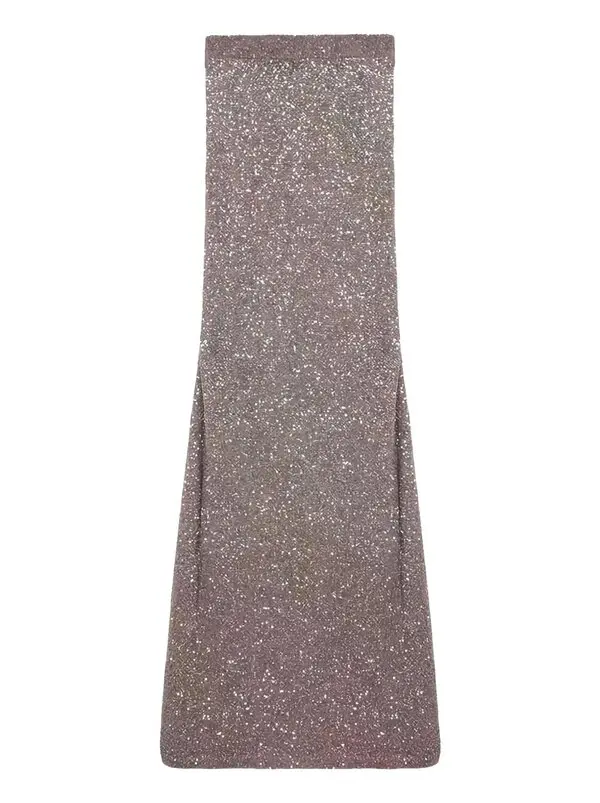 Balenciaga Glitter-detailing Long Skirt - Brown
