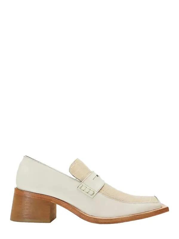 Martine Rose Slip-on Mid Block Heel Loafers - White
