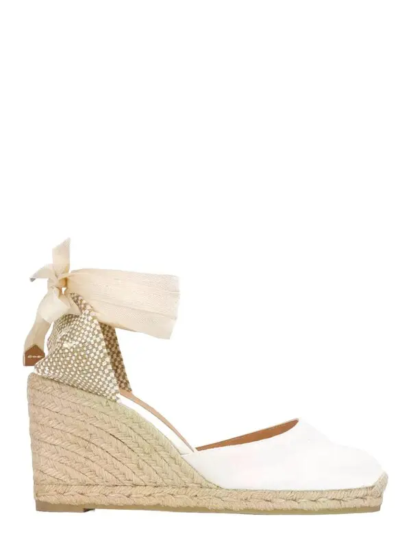 CastaÑer Carina Cotton Wedge Espadrilles - White