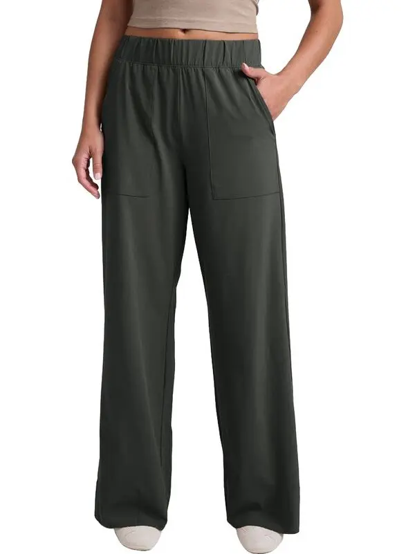 Beyond Yoga Wide-leg Utility Trousers - Slate Green