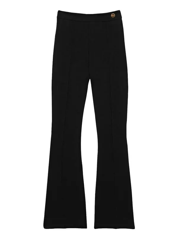 CALLAS MILANO High-rise Crepe Stretch Cropped Flare Trousers - Black