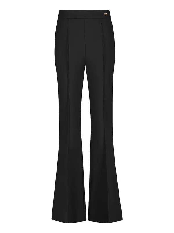 CALLAS MILANO High-rise Crepe Stretch Cropped Flare Trousers - Black