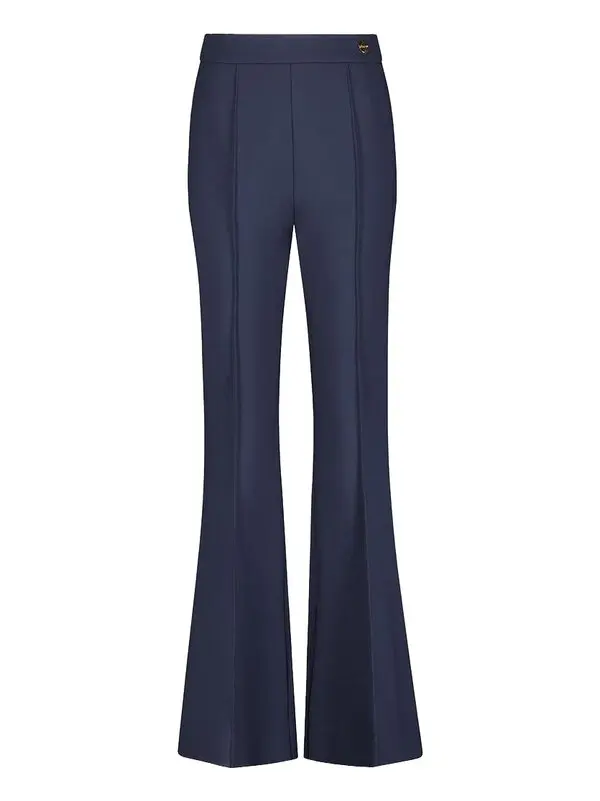 CALLAS MILANO High-rise Crepe Stretch Cropped Flare Trousers - Blue