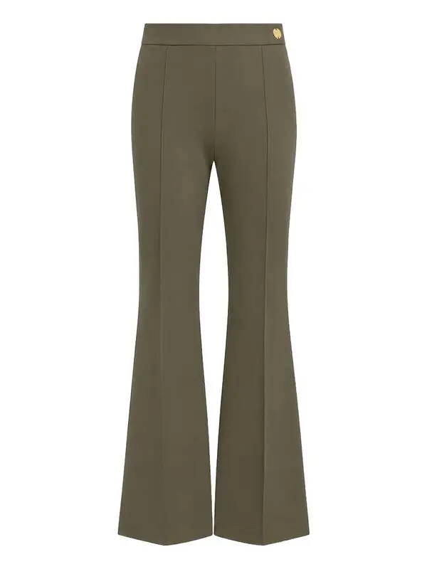 CALLAS MILANO High-rise Crepe Stretch Cropped Flare Trousers - Olive