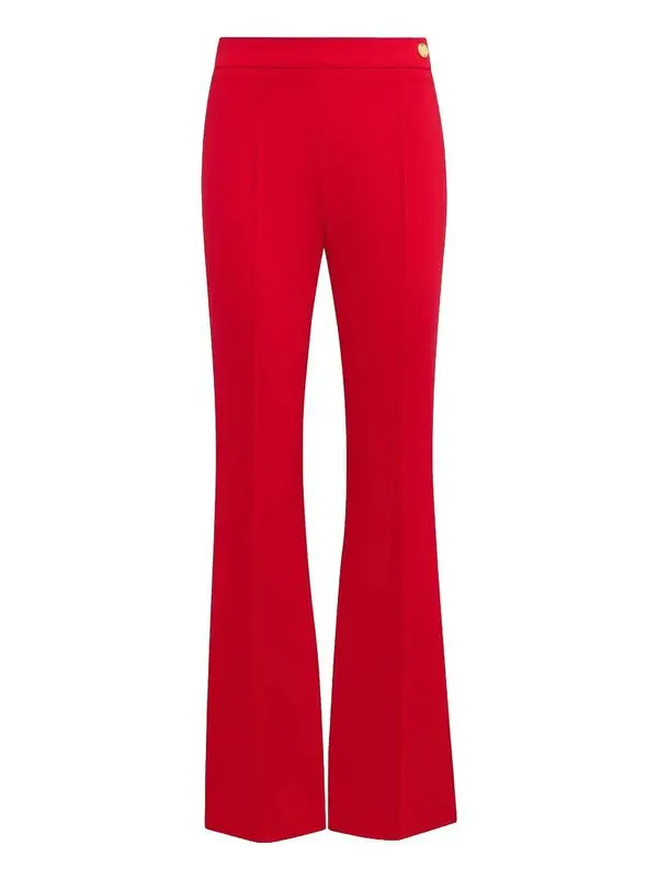CALLAS MILANO High-rise Crepe Stretch Cropped Flare Trousers - Red