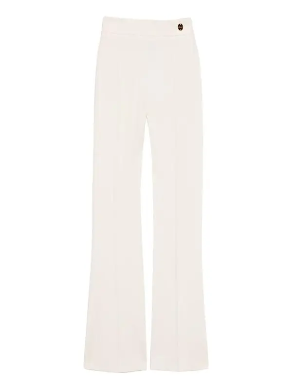 CALLAS MILANO High-rise Crepe Stretch Cropped Flare Trousers - White