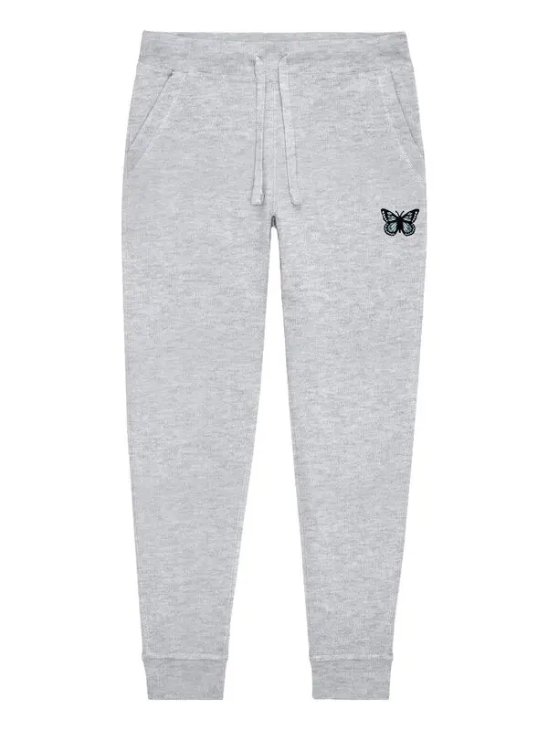 DALIX Butterfly Fleece Jogger Pant - Heather Gray