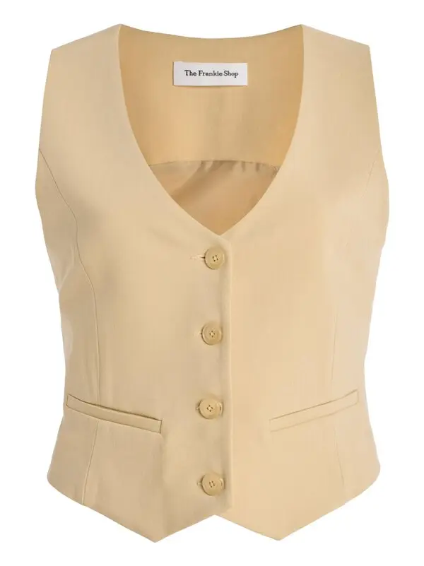 THE FRANKIE SHOP Roma Cropped Vest - Neutral