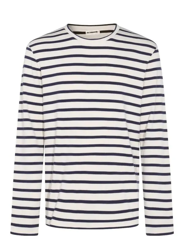 JIL SANDER Striped Cotton Sweater - Mariniere