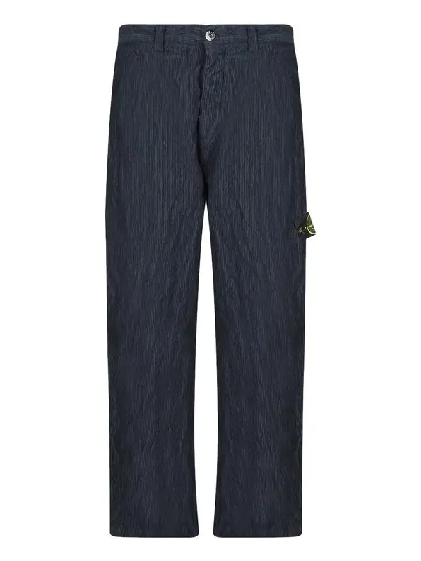 Stone Island Wrinkled Corduroy Trousers - Blue